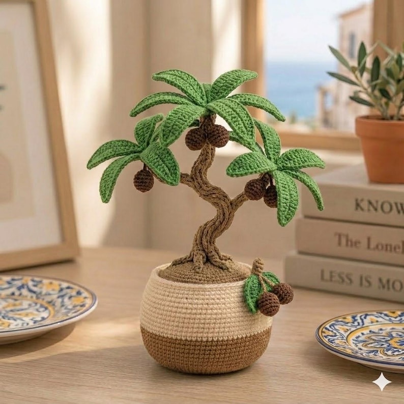 Multiple Crochet Fruit Bonsai Tree, Amigurumi Artificial Potted Plant ...