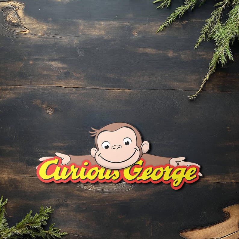 Funny Curious George Peeker Peeking Car Window Decals, Bumper Vinyl ...