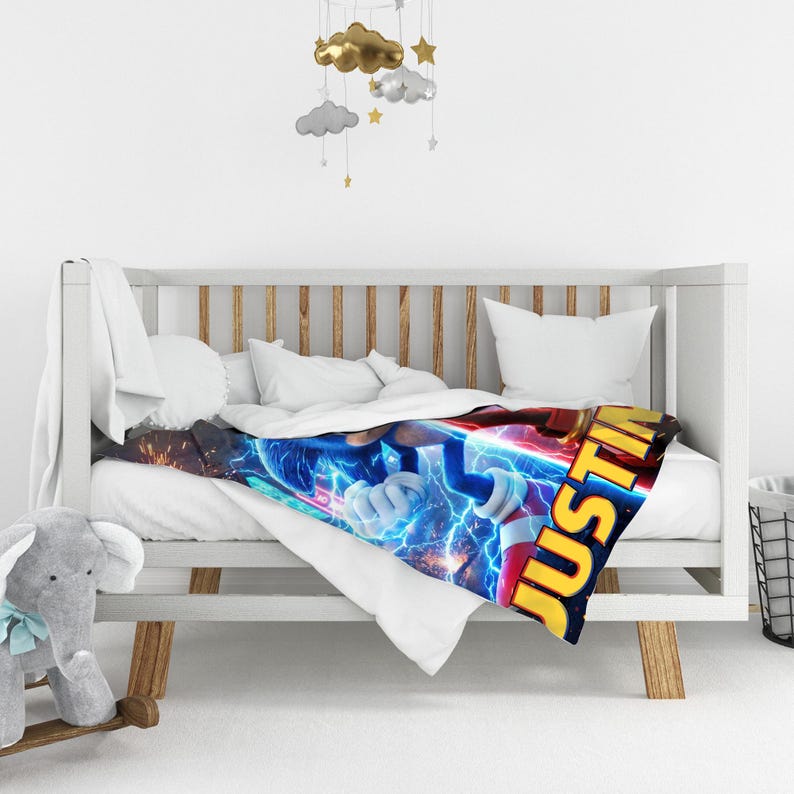 Custom Sonic Shadow Hedgehog 3 Blanket/sonic Shadow Hedgehog Minky ...