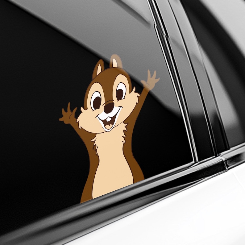 Chip 'n' Dale Peeker Peeking Peekaboo Sticker, Car Decals Laptop Bumper ...