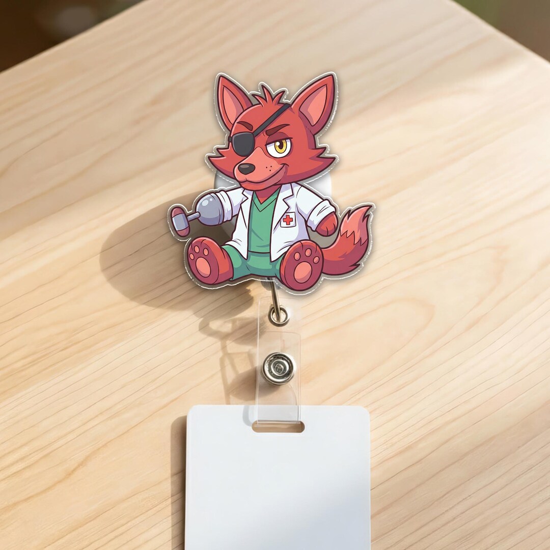 Fnaf Foxy Badge Reel, Five Nights at Freddy’s Nurse ID Holder ...