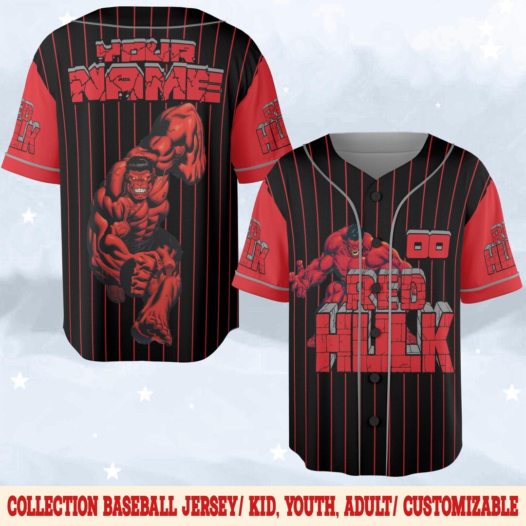 Custom Marvel Red Hulk Jersey, Captain America Brave New World ...