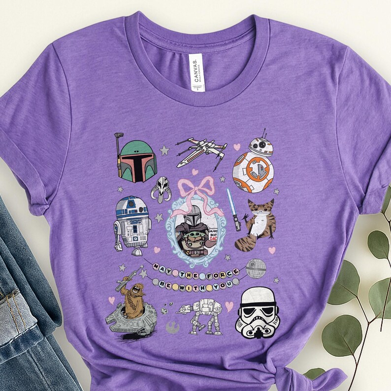 Retro Coquette Disney Star Wars Shirt Bow Aesthetic R2D2 ATAT Ewok Tee ...