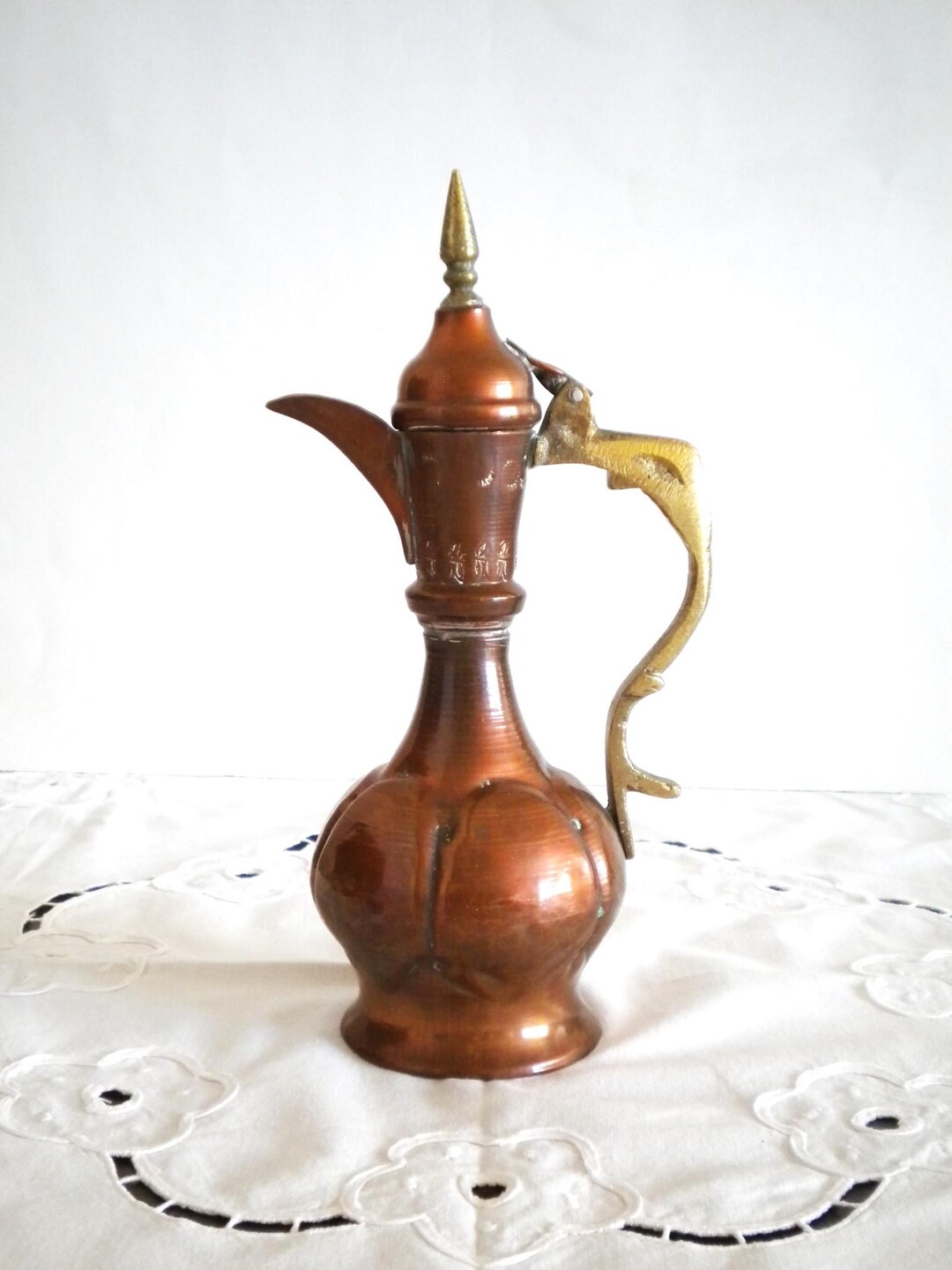 VTG Antique Middle Eastern Coffee Tea Pot Dallah Arabic Hand Hammered ...