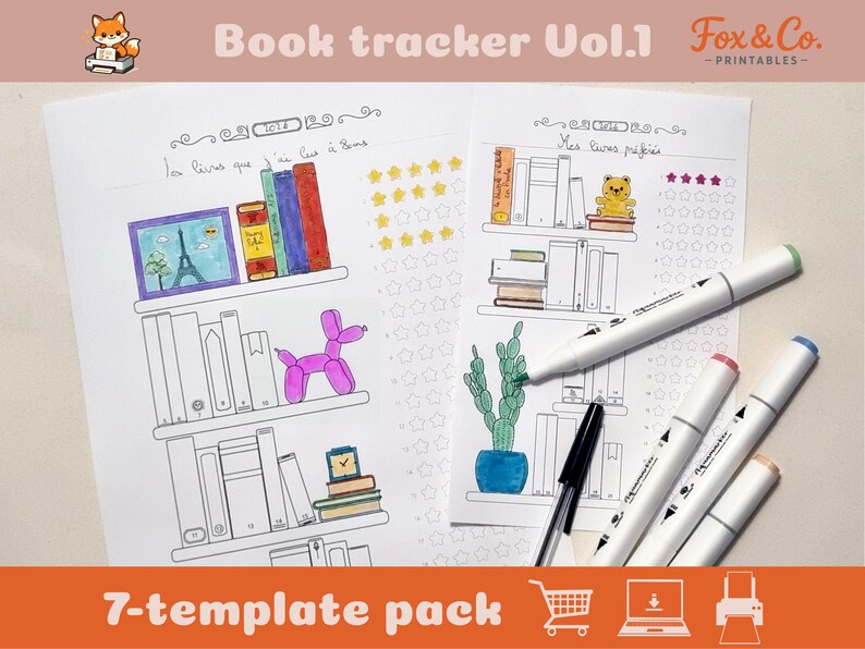 Book Tracker Vol.1 - Track Your Reads & Rate With Stars - Etsy