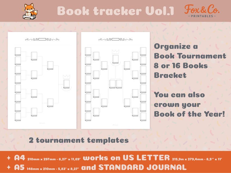 Book Tracker Vol.1 - Track Your Reads & Rate With Stars - Etsy