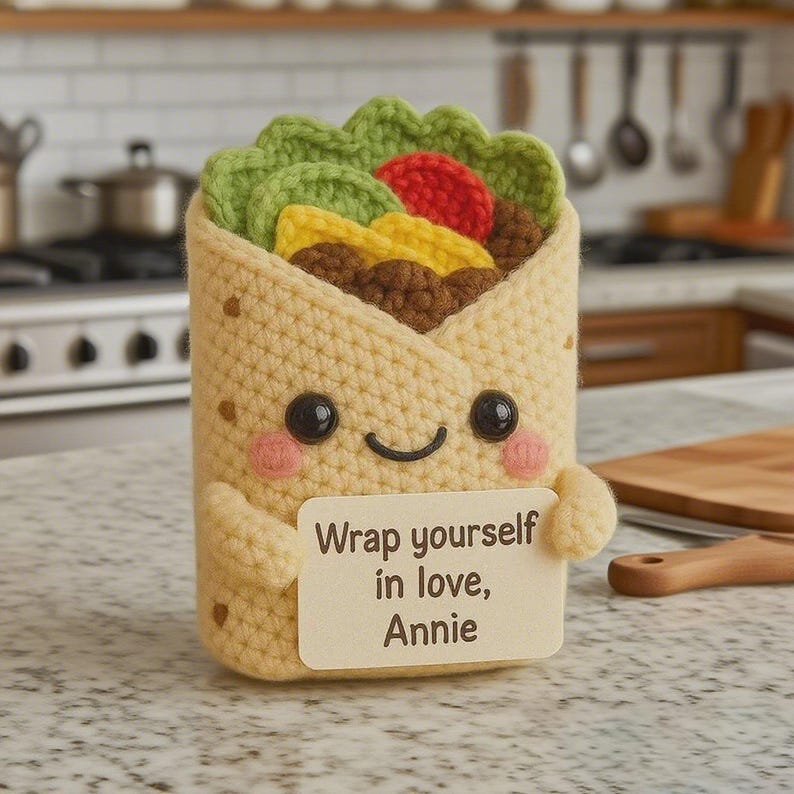 Emotional Support Crochet Burrito, Cute Crochet Plush – Comfort Toy ...