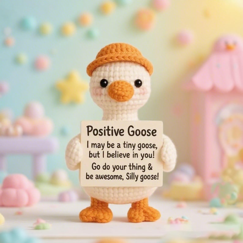 Handmade Crochet Goose Plush: Positive Emotional Support Gift - Etsy