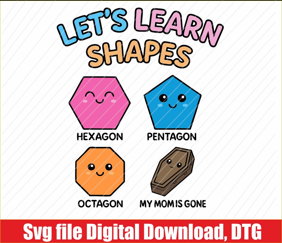 Let's Learn Shapes Hexagon Pentagon Octagon Png | Digital Download ...