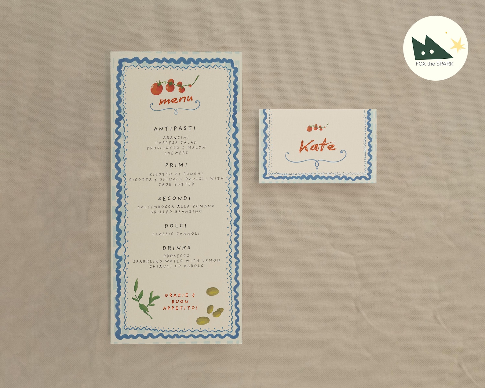 Menu + Name Card Template, Cozy Designs, Italian Dinner Table Set, Home ...