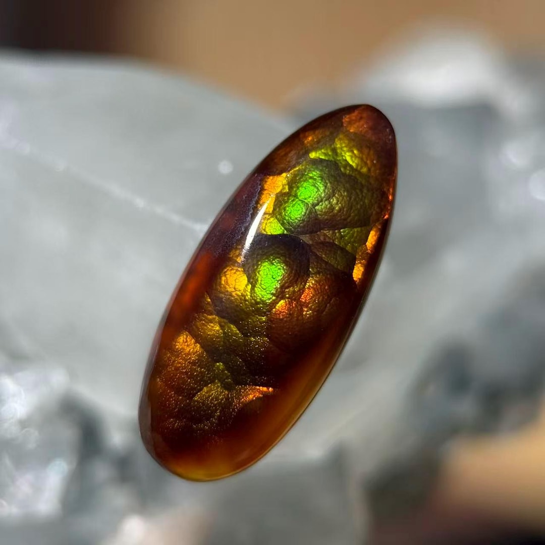 Mexican Fire Agate Gemstone(19.7mm*8.4mm6.5ct) | Natural Crystal With ...