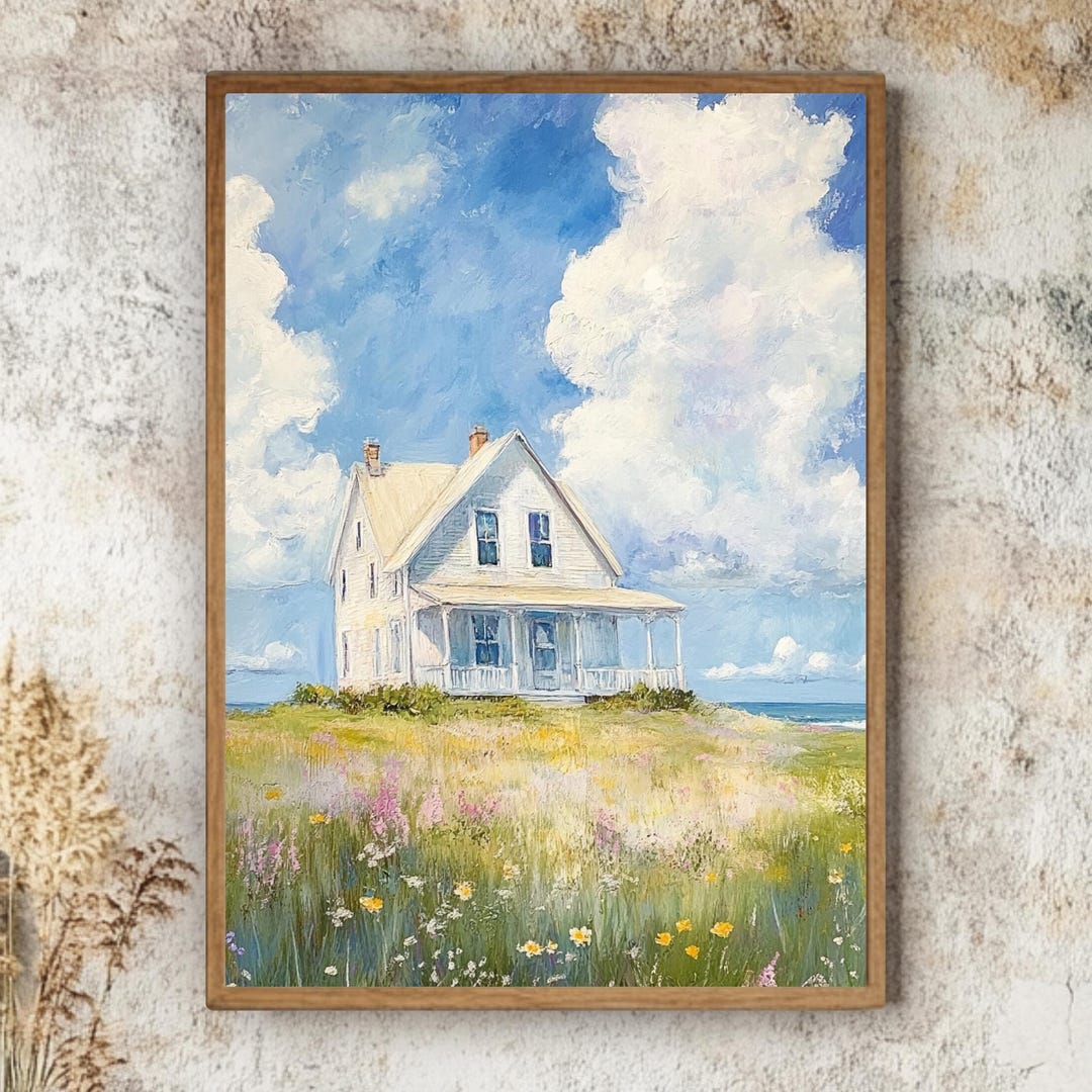 Coastal Farmhouse Wall Art, Rustic Framed Canvas, Cottage Wall Accent ...