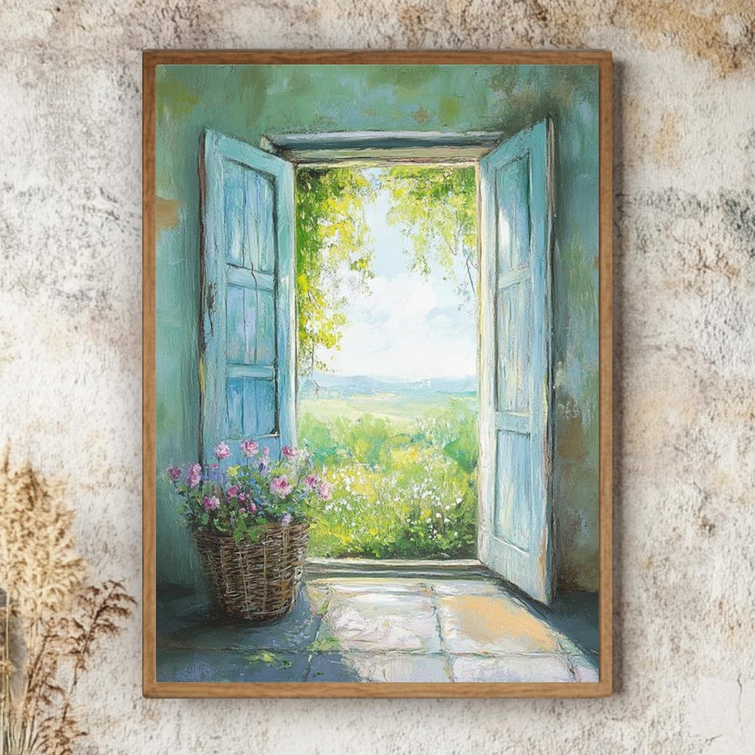 Breezy Door Country Farmhouse Scenery Canvas Wall Art Print ...