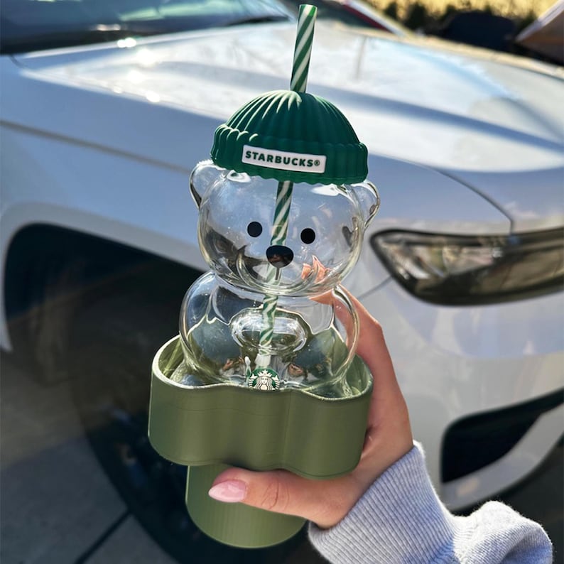 JDI Art Cute Starbucks-style Bear Cup Holder for Car – Trendy Bear ...