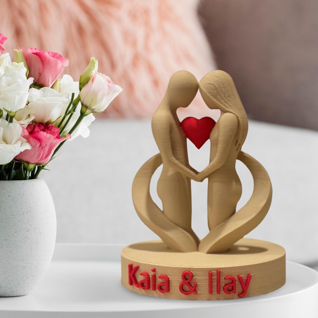 Jdiartsstore 3D Printed Custom Couple Sculpture - Couples in Love Decor ...