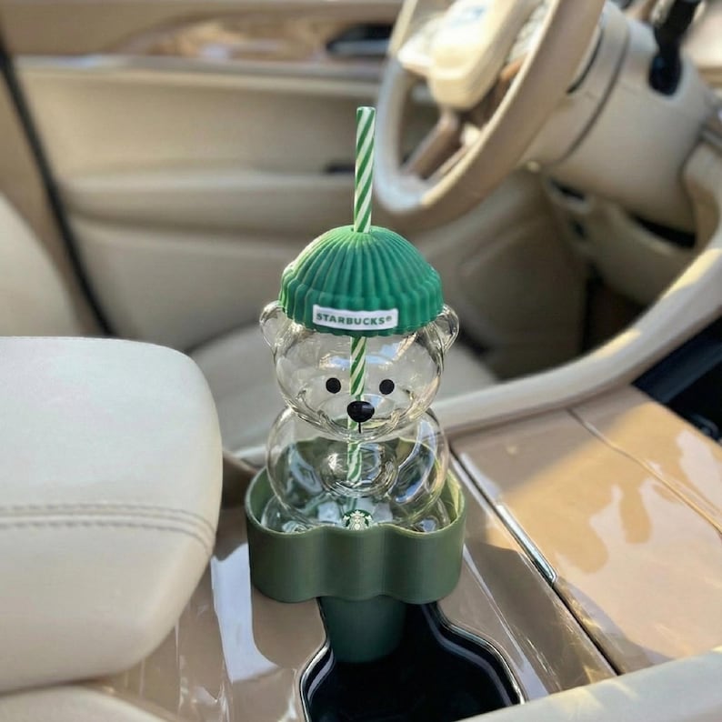 JDI Art Cute Starbucks-style Bear Cup Holder for Car – Trendy Bear ...