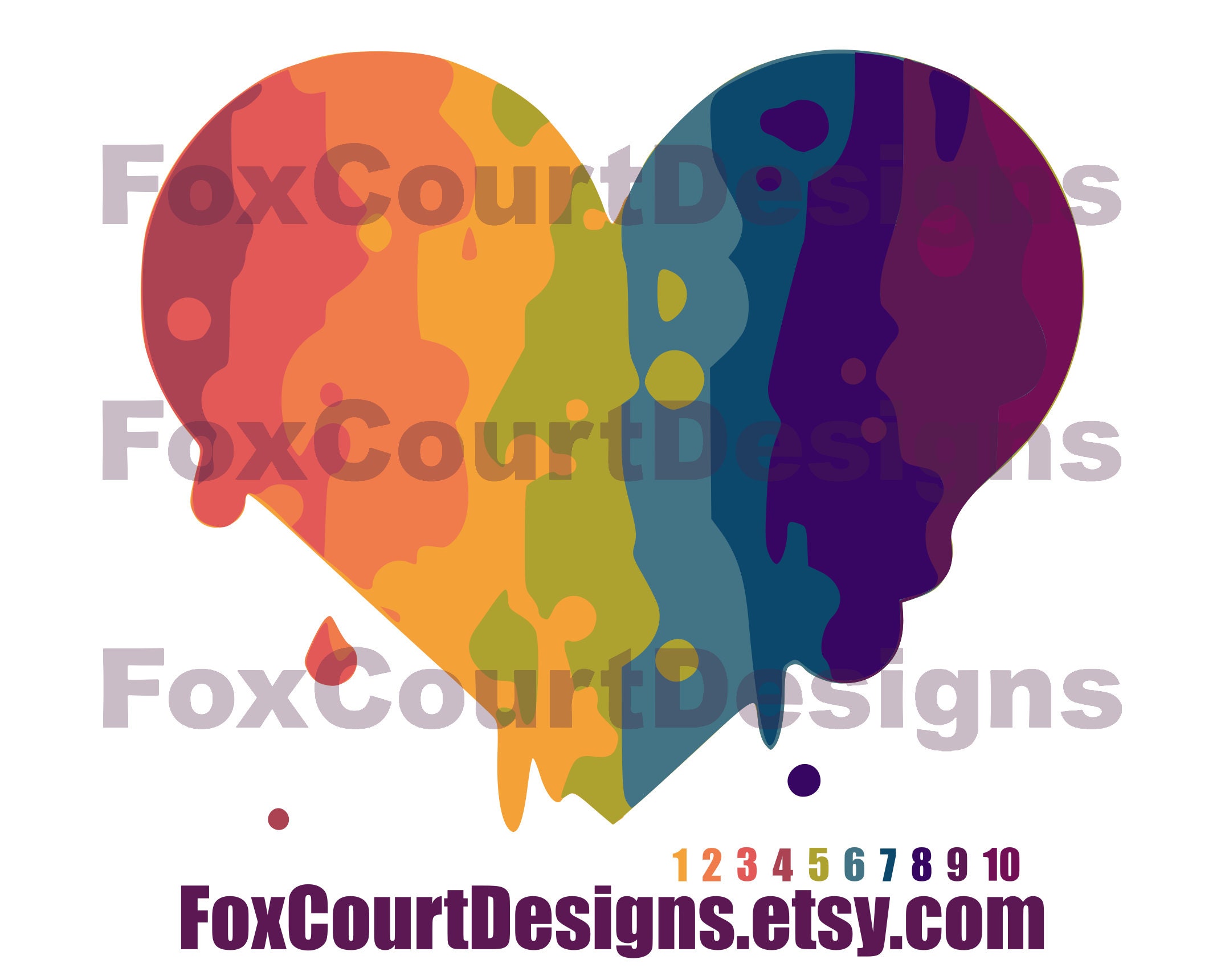 Deluxe Rainbow Splatter Heart SVG File for Vinyl or Paper Cutting ...