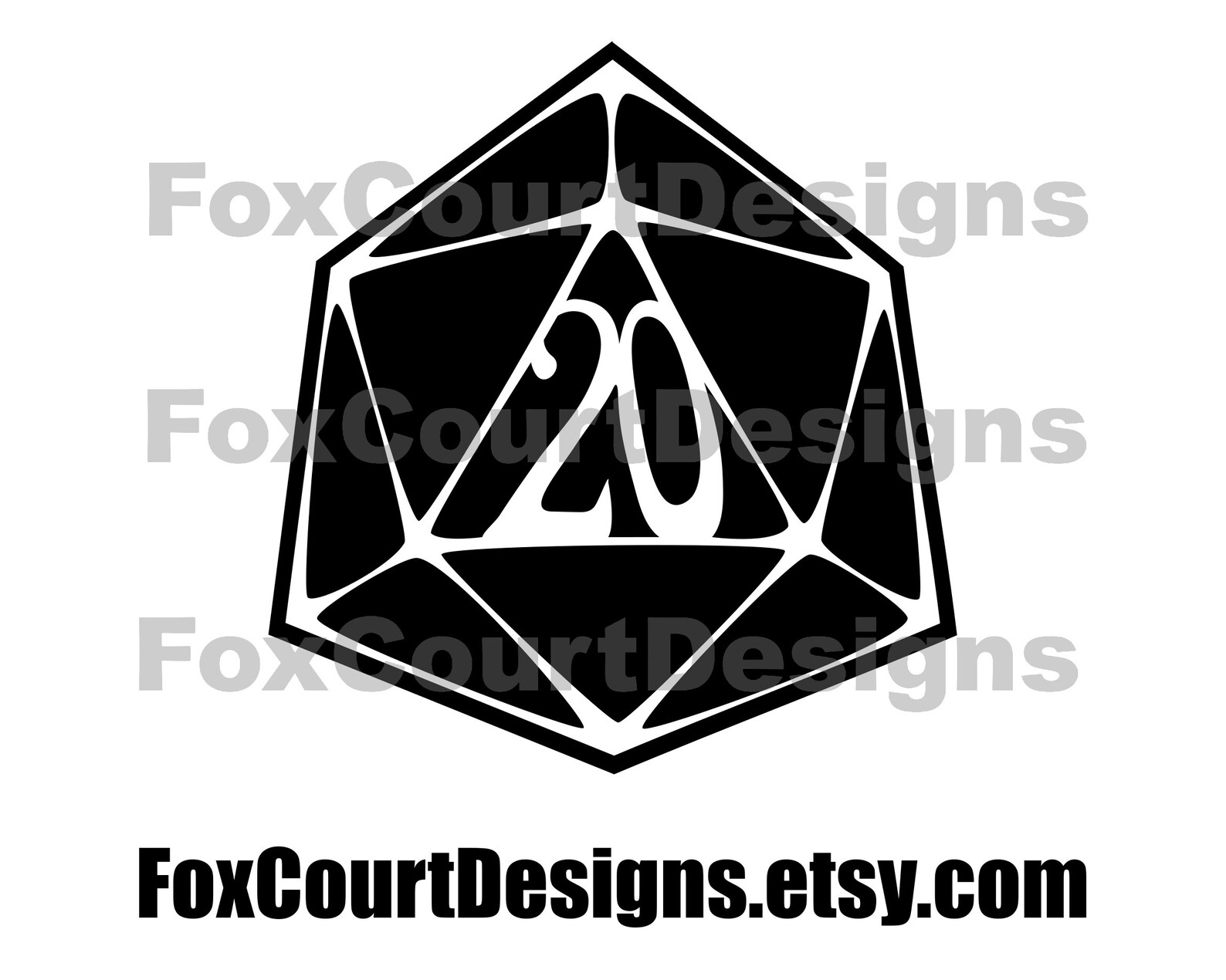 D20 20 Sided Die SVG File for Vinyl or Paper Cutting | Etsy