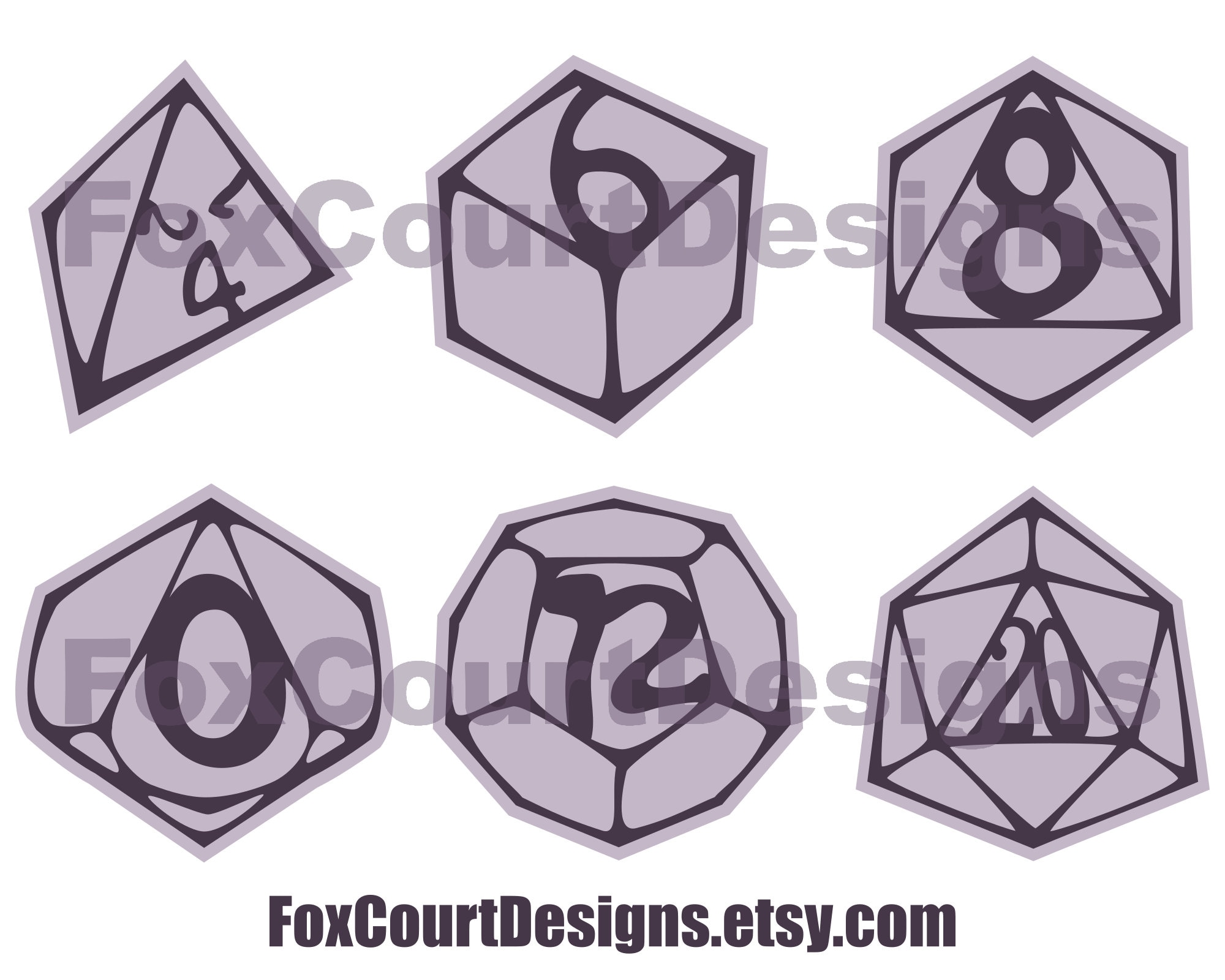 Dice Set - SVG File Set for Vinyl or Paper Cutting, Tabletop Gaming Set ...