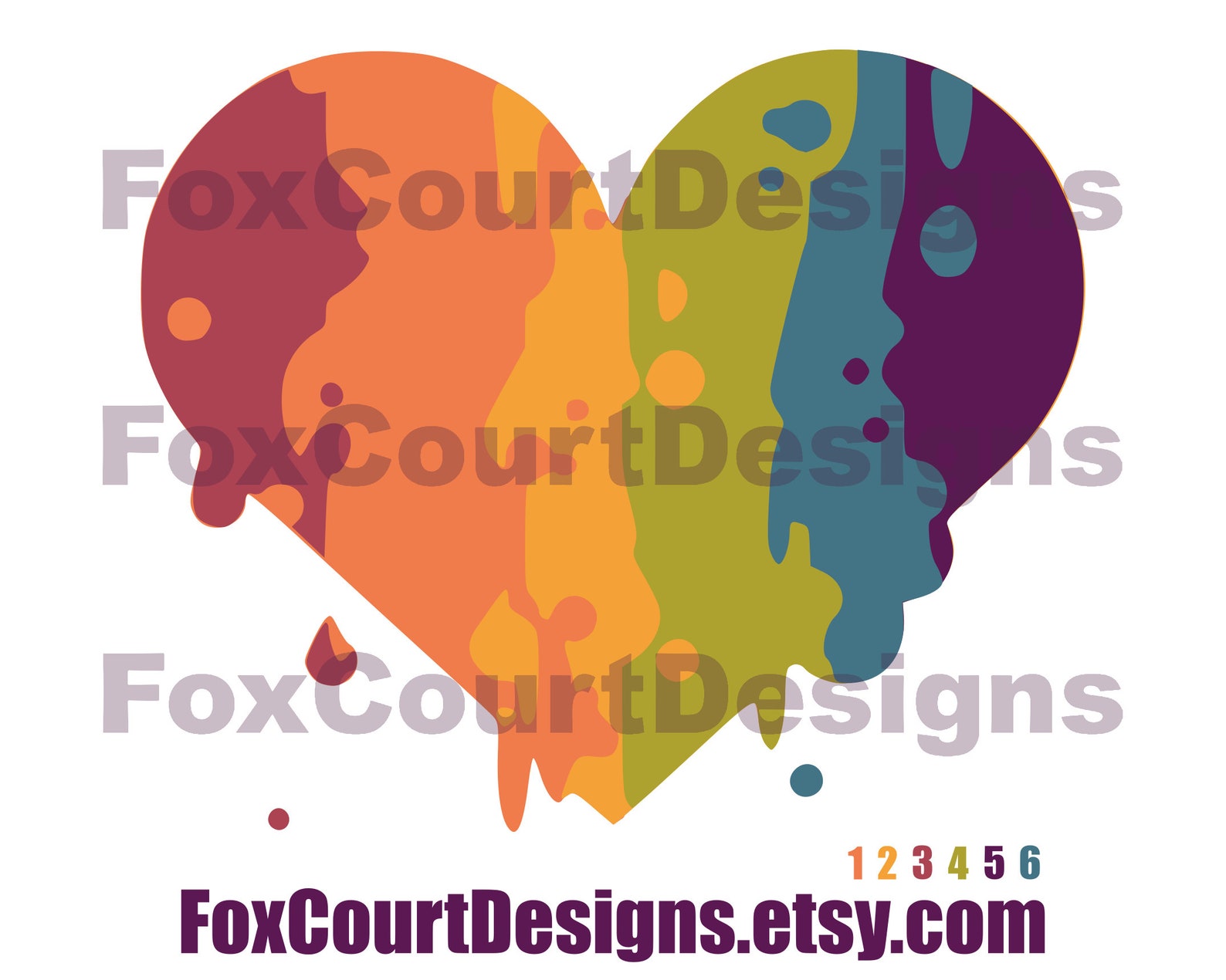 Deluxe Rainbow Splatter Heart SVG File for Vinyl or Paper Cutting ...