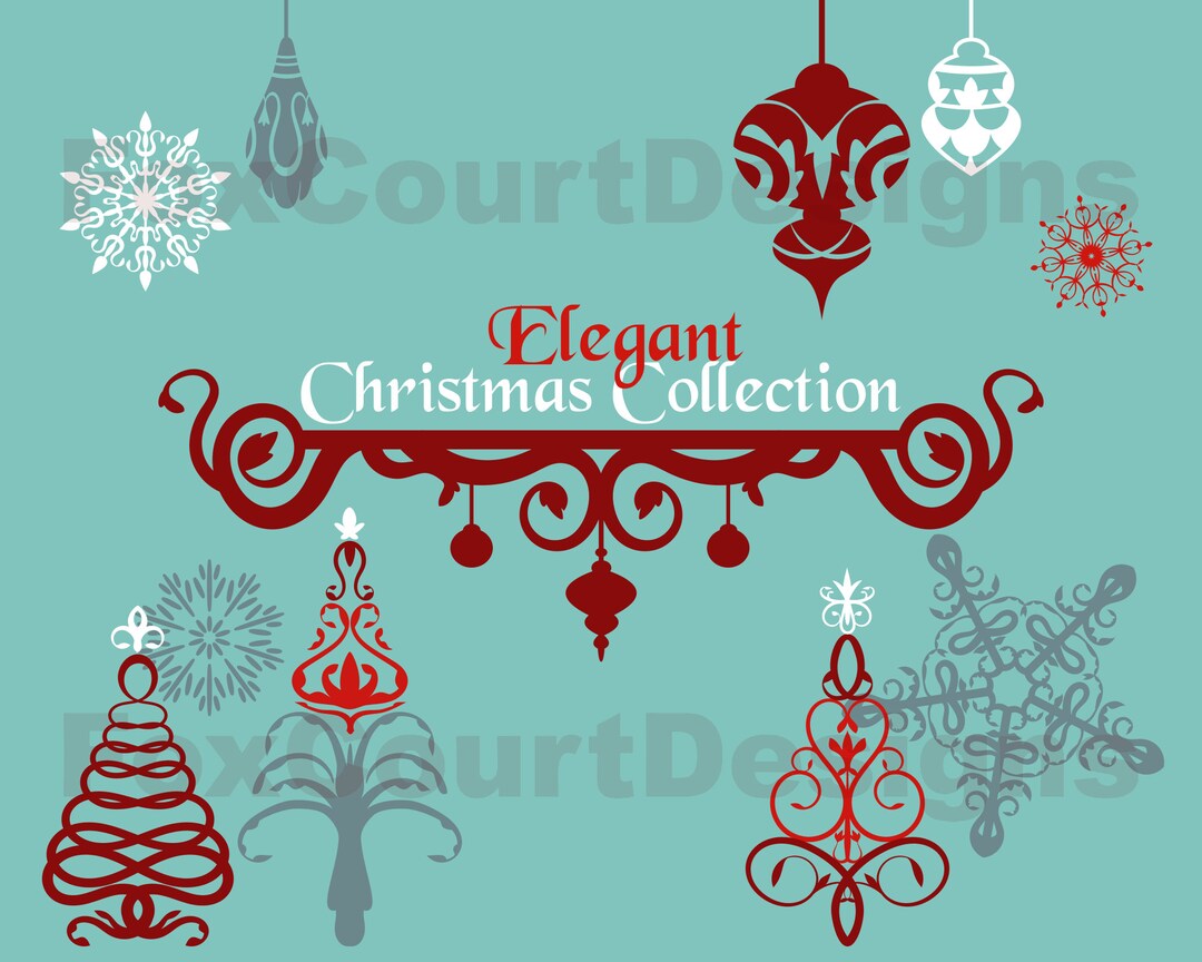 Elegant Christmas Full Collection - SVG Files for Vinyl or Paper ...