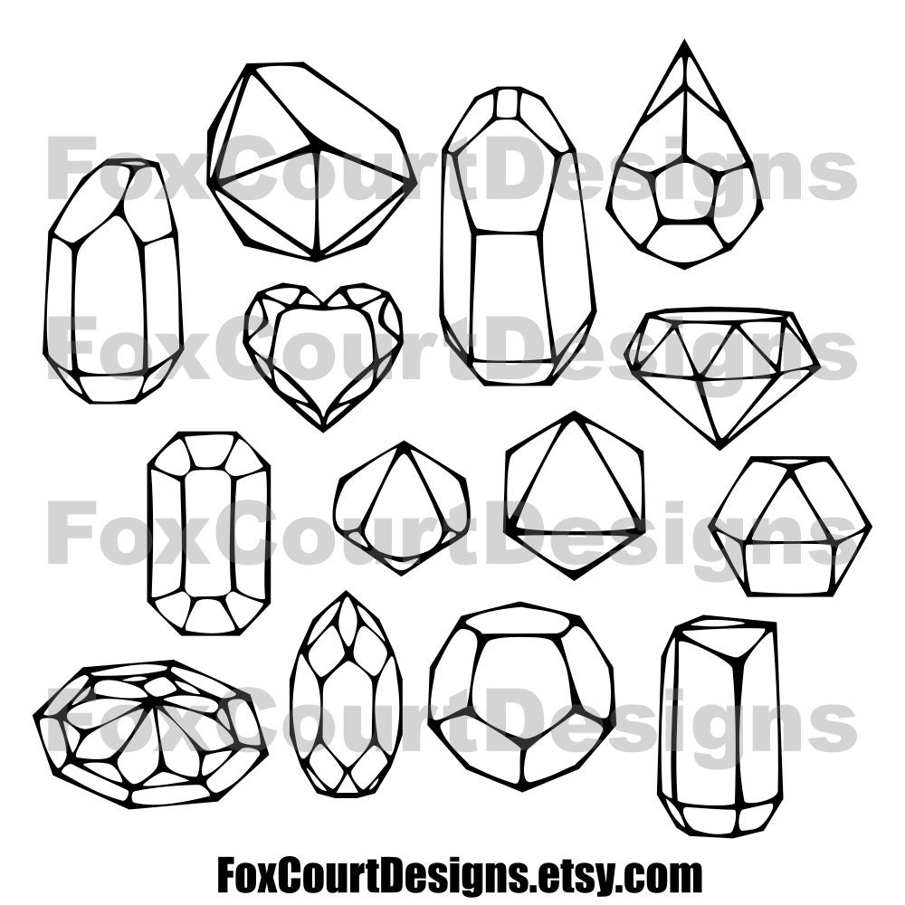 Gemstone Set SVG Files for Paper and Vinyl Cutting Gem | Etsy