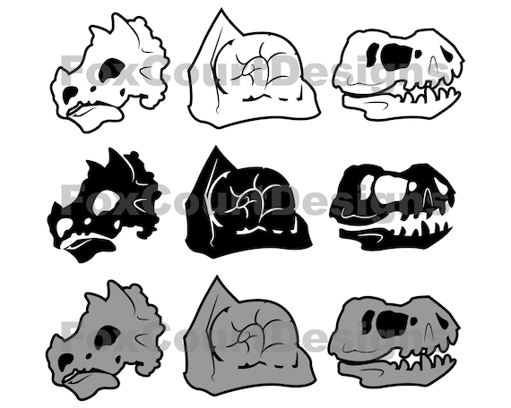 Fossil Set SVG Files for Vinyl and Paper Cutting | Etsy