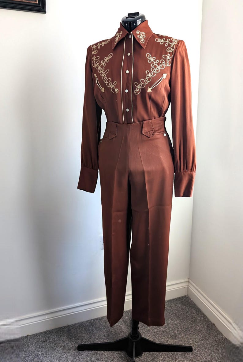 Rare 1940s Ride ’n’ Stride Denver Ladies Western Suit | Caramel Brown ...
