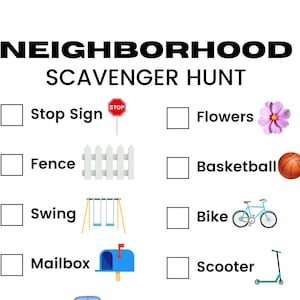 Neighborhood Scavenger Hunt for Kids & Toddlers! - Etsy