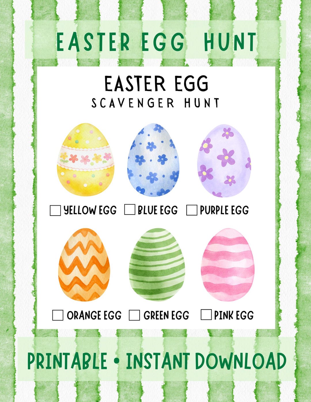 Easter Egg Hunt Printable, Kids Easter Activity, Scavenger Game ...