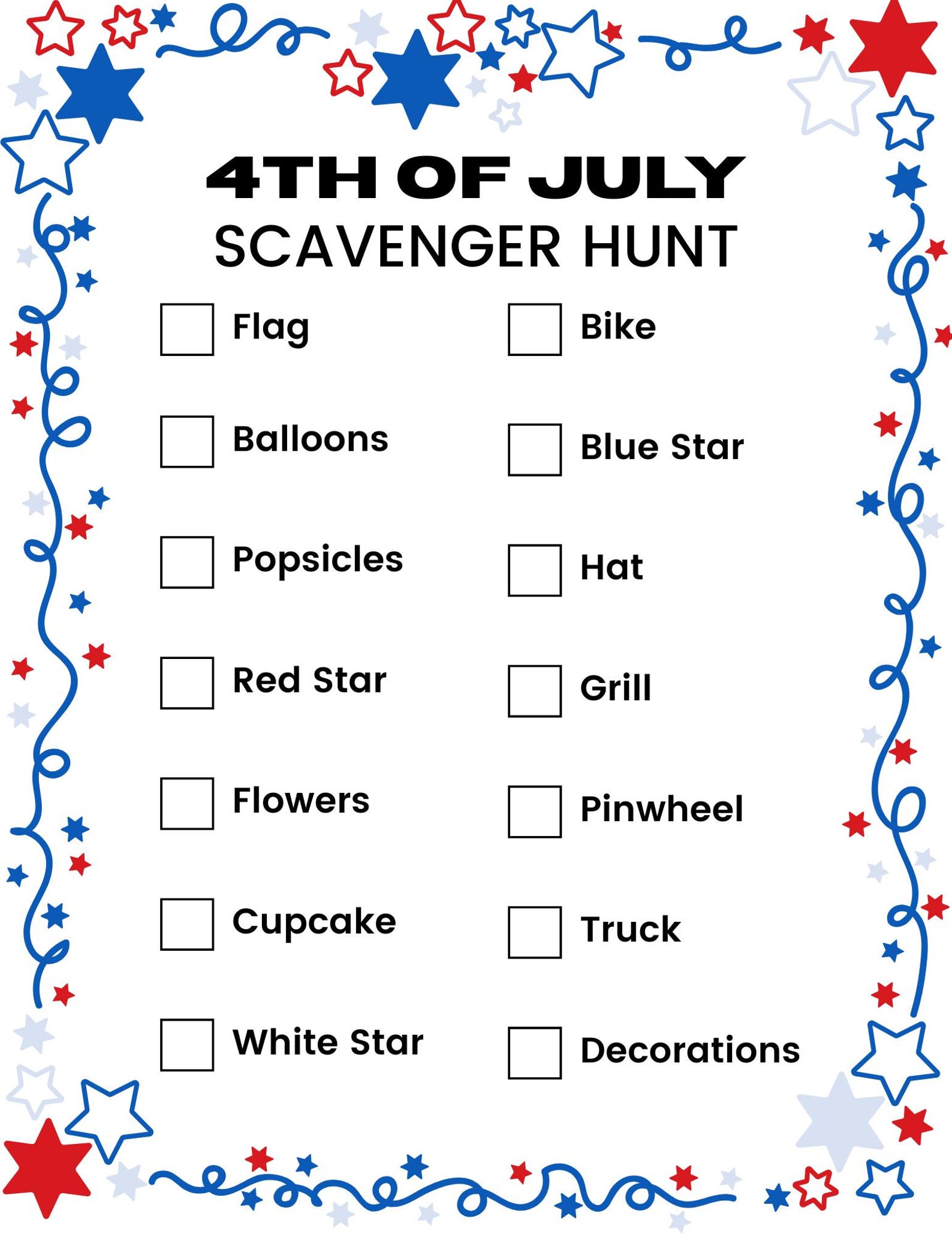 4th of July Scavenger Hunt for Kids & Toddlers! - Etsy