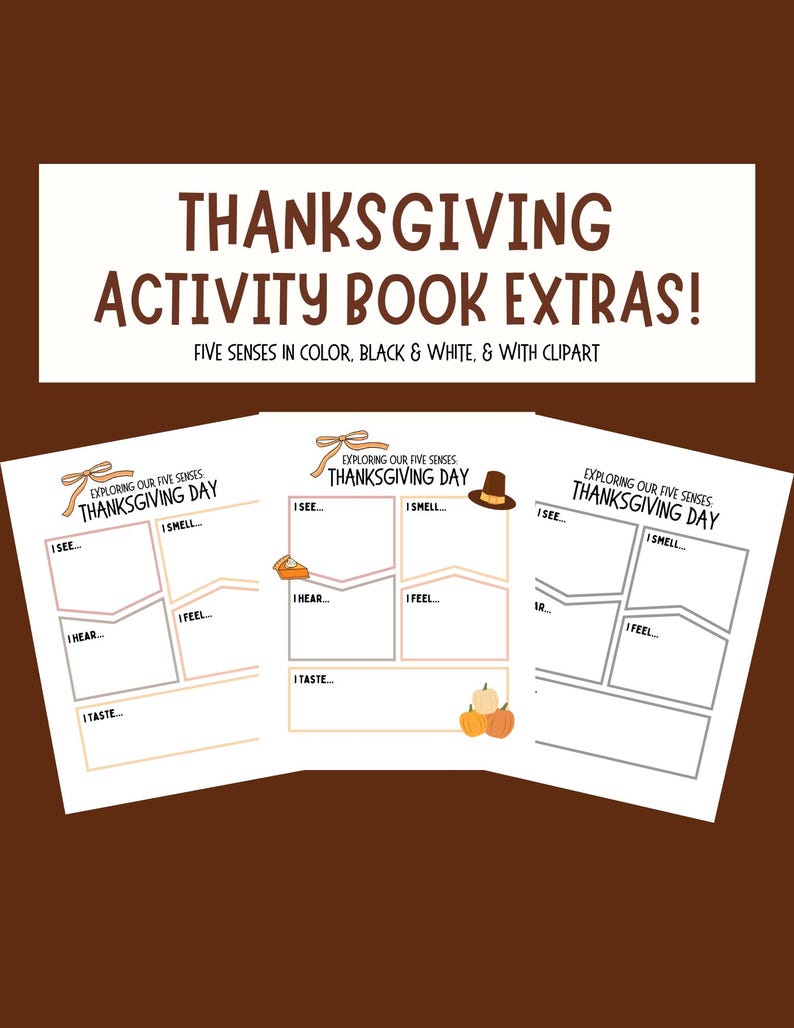 Thanksgiving Kids Activity Book | Printable Coloring Pages, Scavenger ...