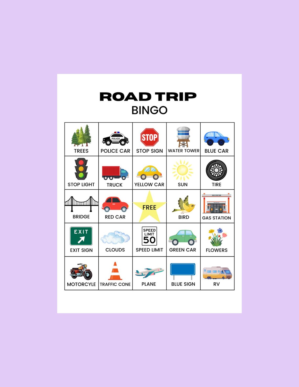 Kids Road Trip Scavenger Hunt Bundle: 4 Printable Car Games (digital ...