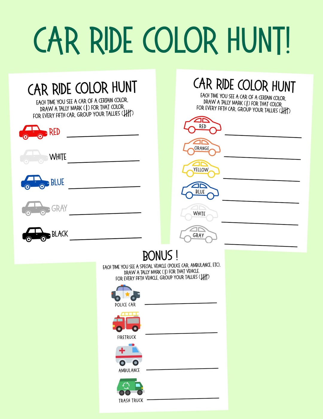 Road Trip Scavenger Hunt for Kids: Car Ride Games (printable Digital ...