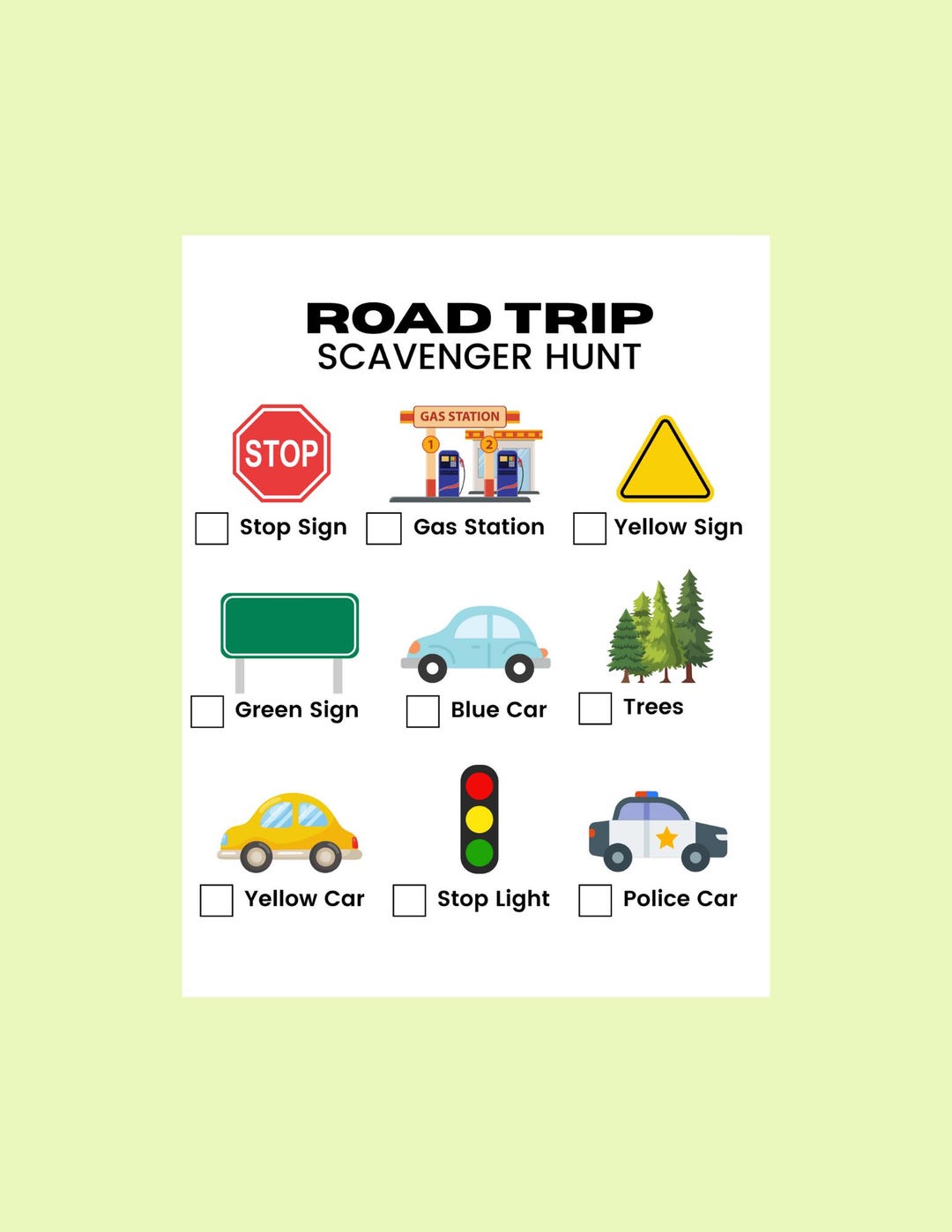 Road Trip & Car Ride Scavenger Hunt Bundle for Kids + Toddlers ...