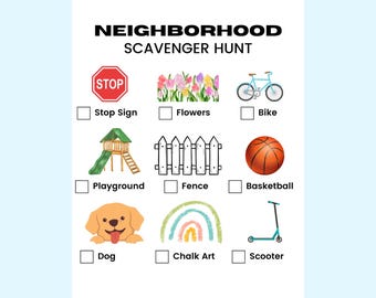 Neighborhood Scavenger Hunt for Kids & Toddlers | Printable Outdoor ...