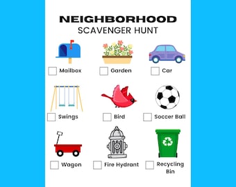 Neighborhood Scavenger Hunt for Kids & Toddlers | Printable Outdoor ...