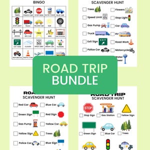 Road Trip & Car Ride Scavenger Hunt Bundle for Kids + Toddlers ...