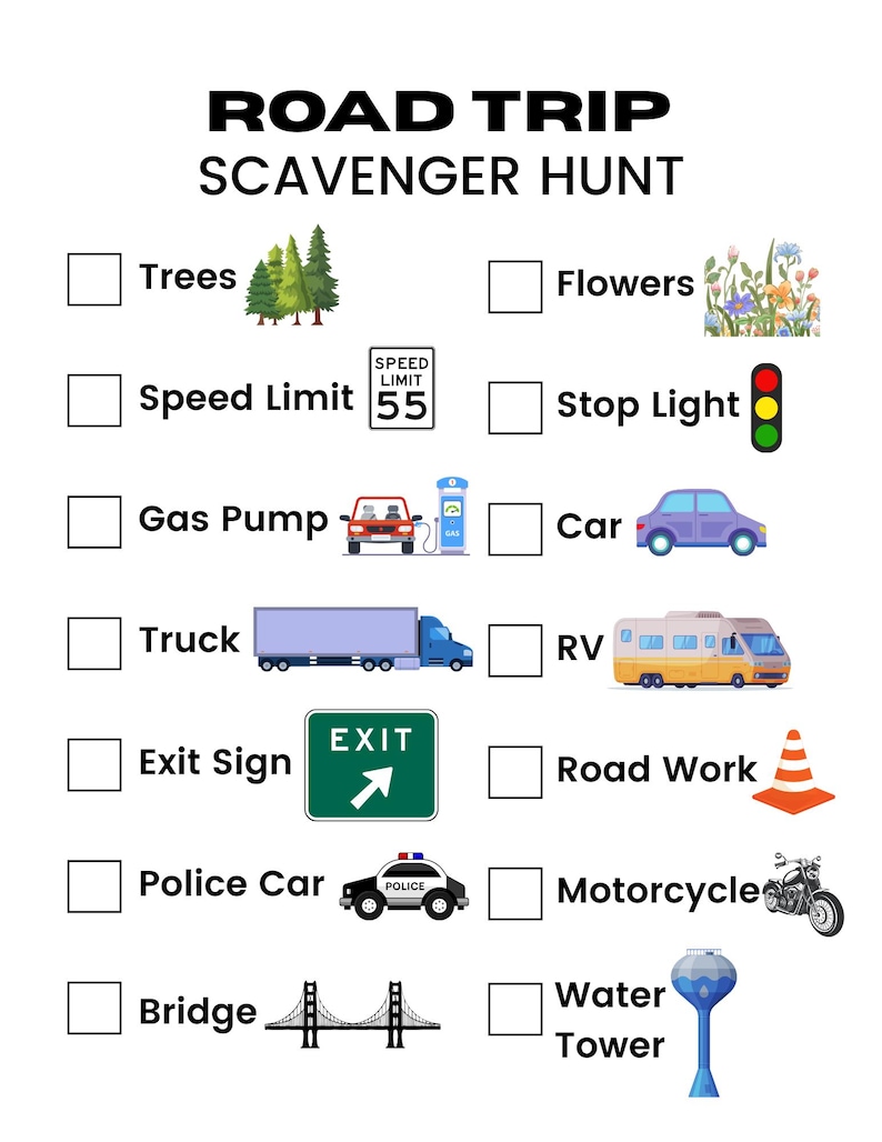 BUNDLE Car Ride/road Trip Scavenger Hunt for Kids & Toddlers! - Etsy