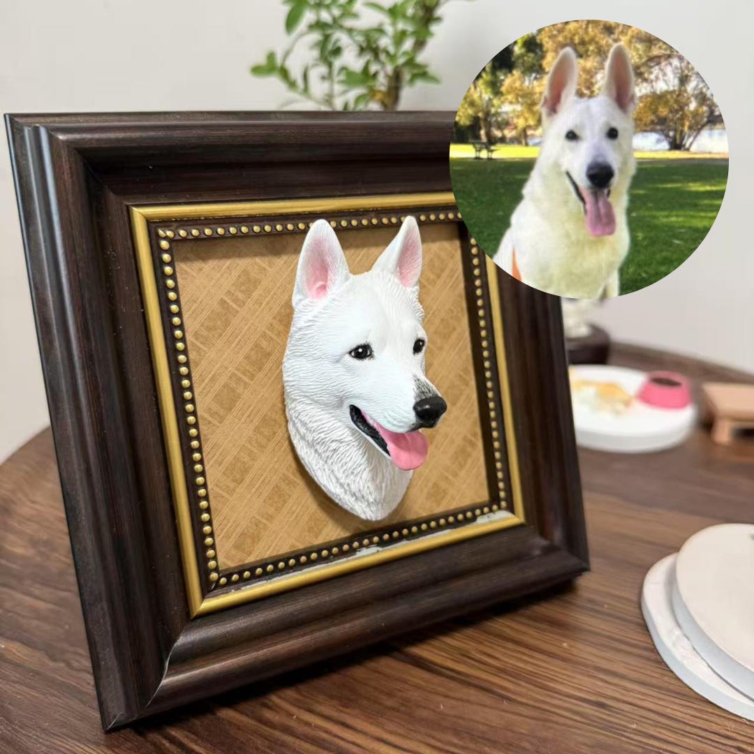 3D Plaster Pet Portrait Magnet - Custom Dog Memorial Keepsake - Etsy