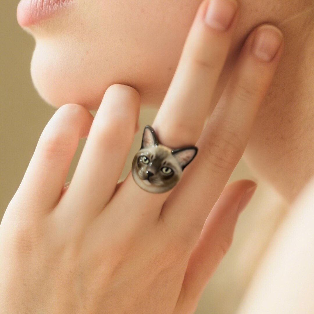Personalized 3D Cat Face Ring-custom Dog Face Ring With Plaster-gift ...