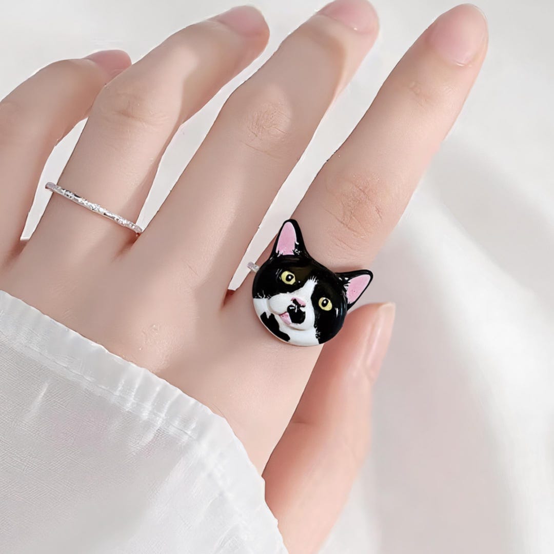 Custom Pet 3D Portrait Ring-handmade With Plaster-gift for Pet Lover ...