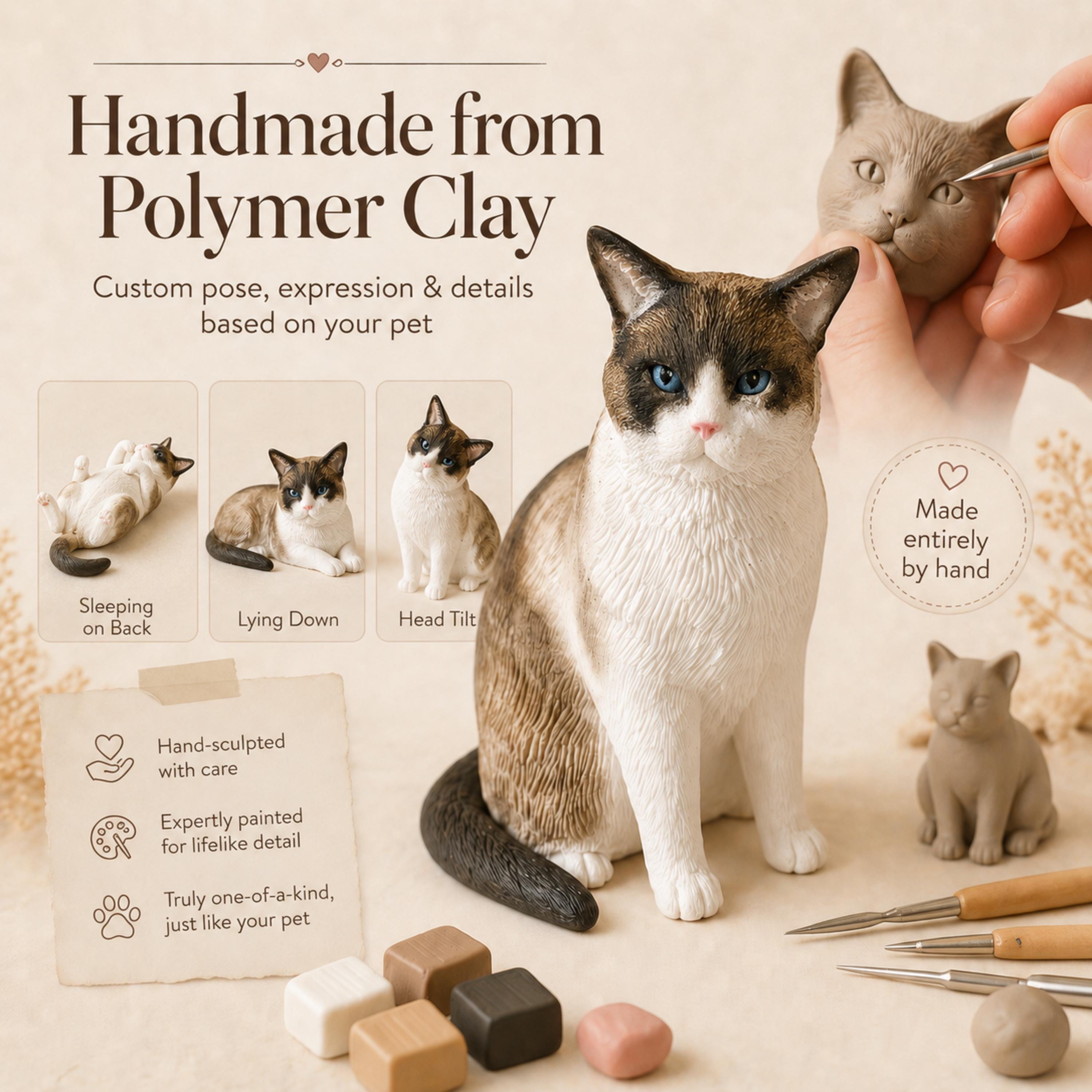 Custom Cat Figurine With Curled Into A Ball Position-custom Cat Statue ...