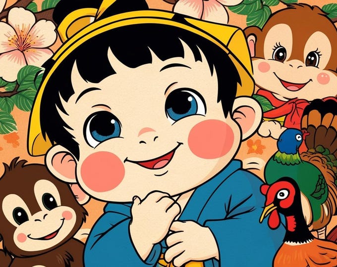 Japanese Folk Tale: Momotaro the Peach Boy - Etsy