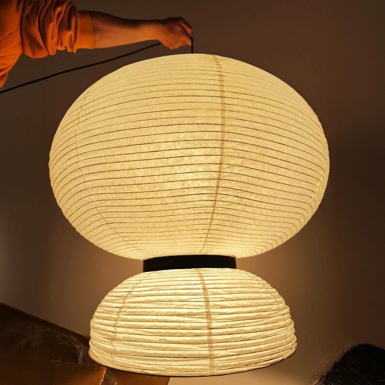 Rice Paper Lantern Pendant Light Paper Lampshade Hanging Light Dimmable ...