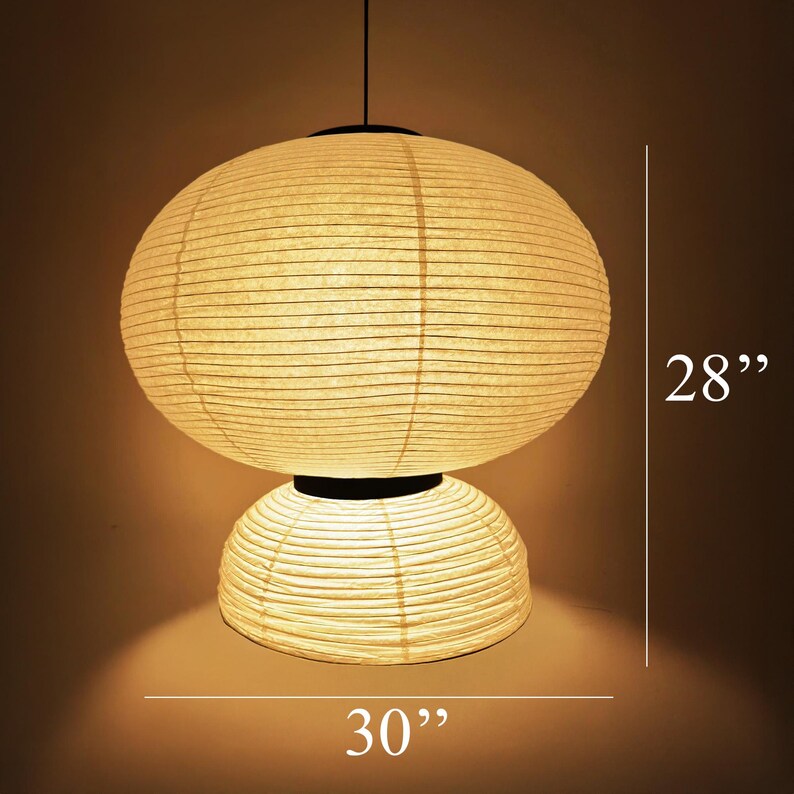 Rice Paper Lantern Pendant Light Paper Lampshade Hanging Light Dimmable ...