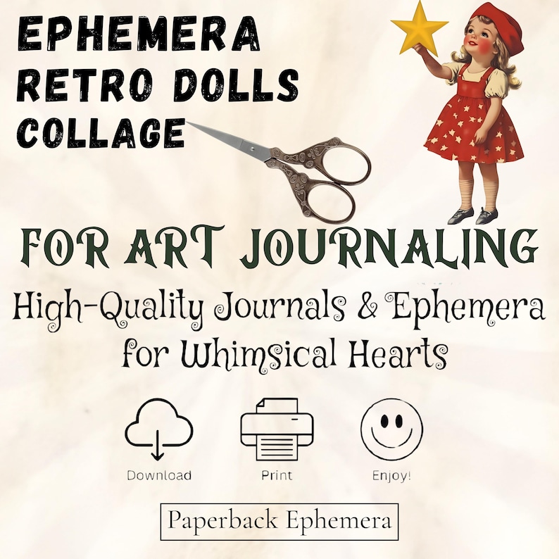1950s Vintage Paper Dolls Clipart Bundle: Retro Ephemera (digital ...