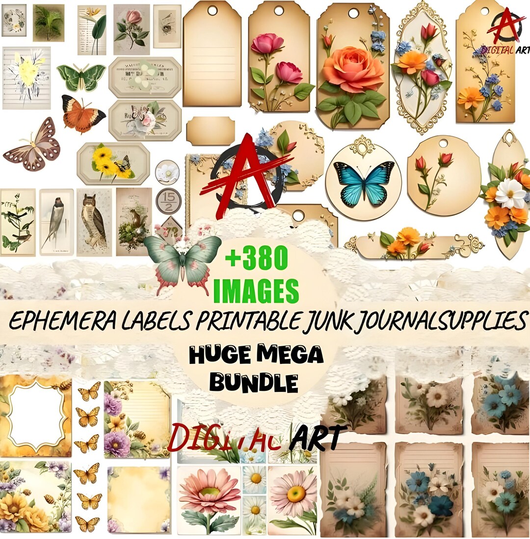 Antique Tags & Ephemera – Printable Grunge Labels for Junk Journals ...