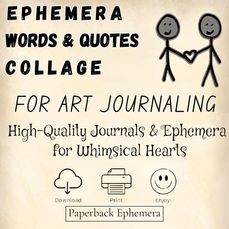 Vintage Cut-out Words & Quotes Bundle 12 Printable Junk Journal ...