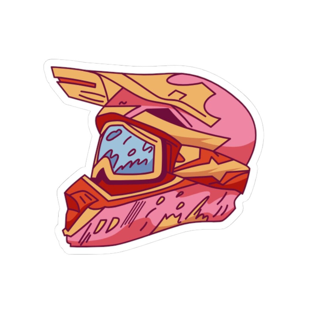Retro Helmet Sticker, Pink Helmet, Racing Helmet - Etsy